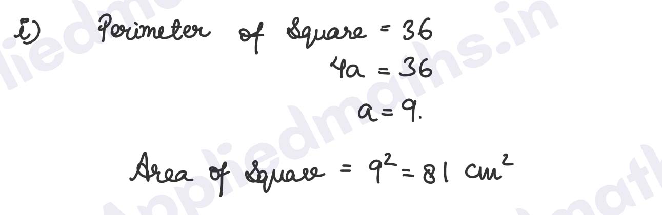 Class 11 CBSE Applied Maths Mensuration Exercise 4.1