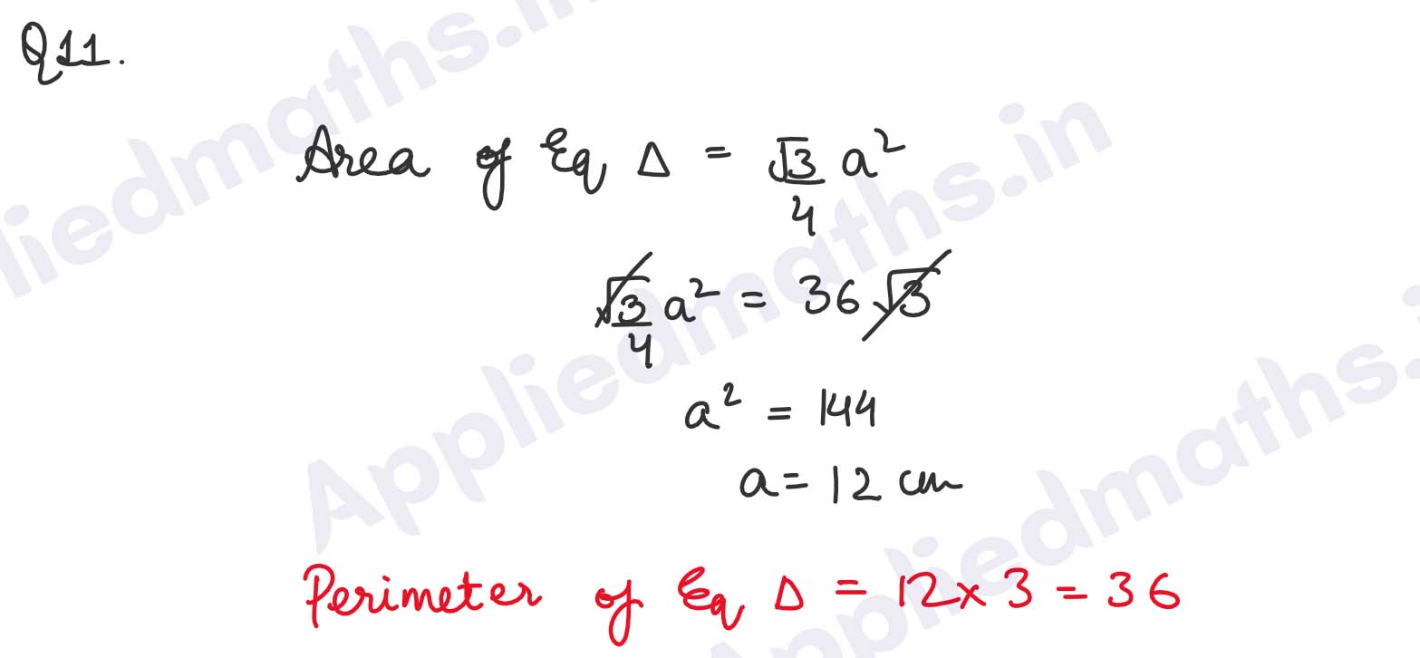 Class 11 CBSE Applied Maths Mensuration Exercise 4.1