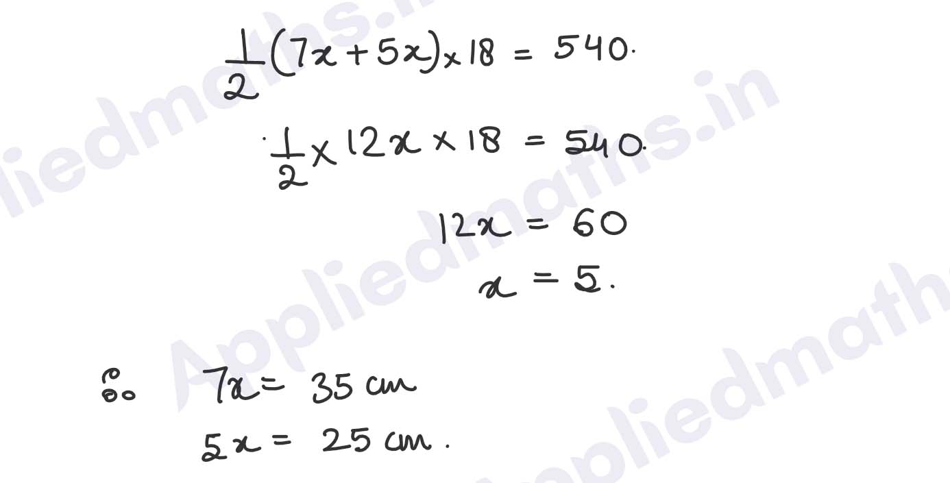 Class 11 CBSE Applied Maths Mensuration Exercise 4.1