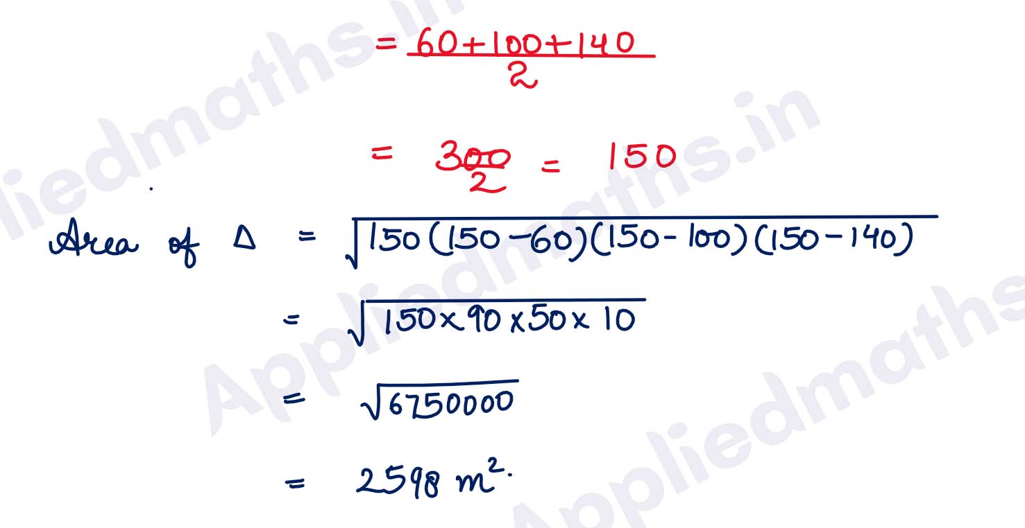 Class 11 CBSE Applied Maths Mensuration Exercise 4.1