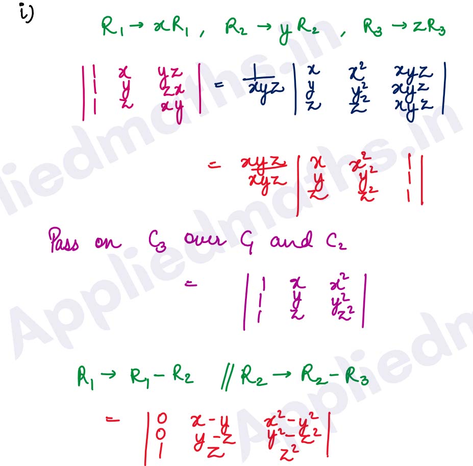 Class 12 CBSE Applied Maths Determinants Exercise 4.2