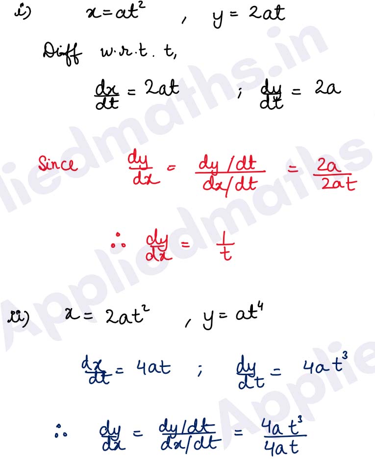Class 12 CBSE Applied Maths Differentiation Exercise 5 3 Class 12 CBSE Applied Maths Differentiation Exercise 5 3